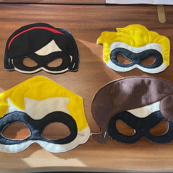 Costumes | Disney Incredibles Face Masks Family Of 4 | Poshmark